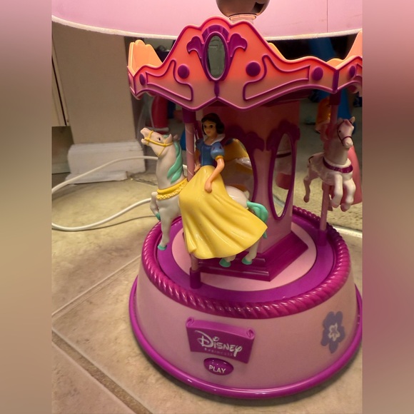 Disney | Other | Disney Princess Carousel Lamp Merry Go Round Musical ...